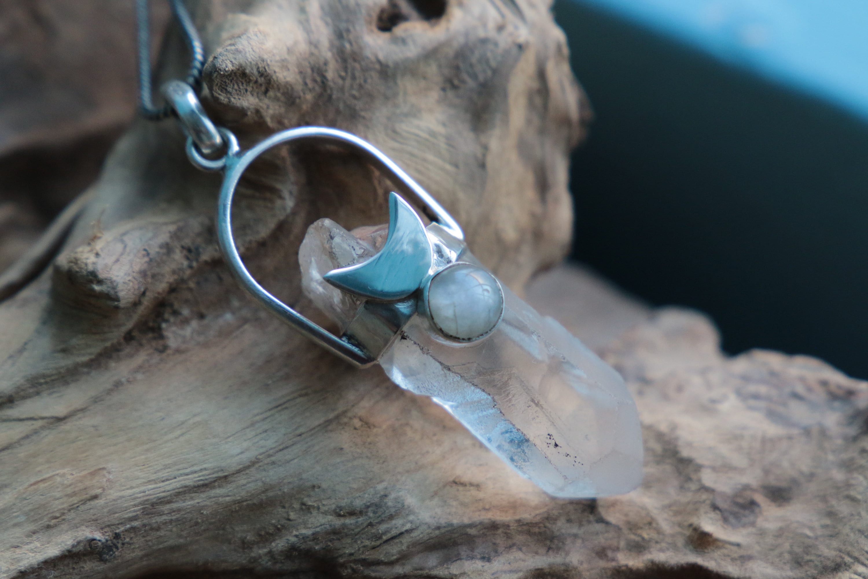 MOON QUARTZ NECKLACE - Moonstone Necklace - Raw Quartz - Rough Gemstone ...