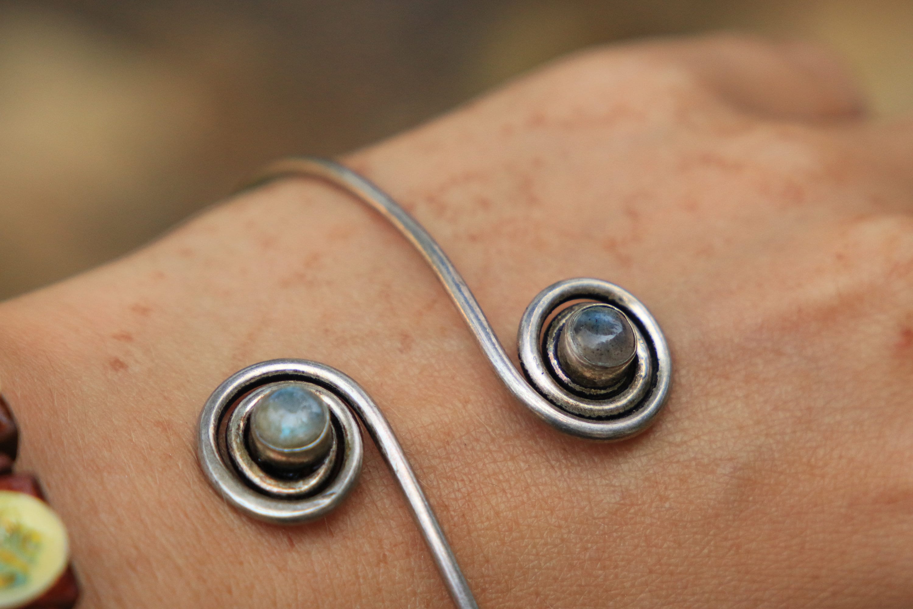 LABRADORITE ARM BRACELET - Festival - Upper Arm Cuff - Silver Cuff ...