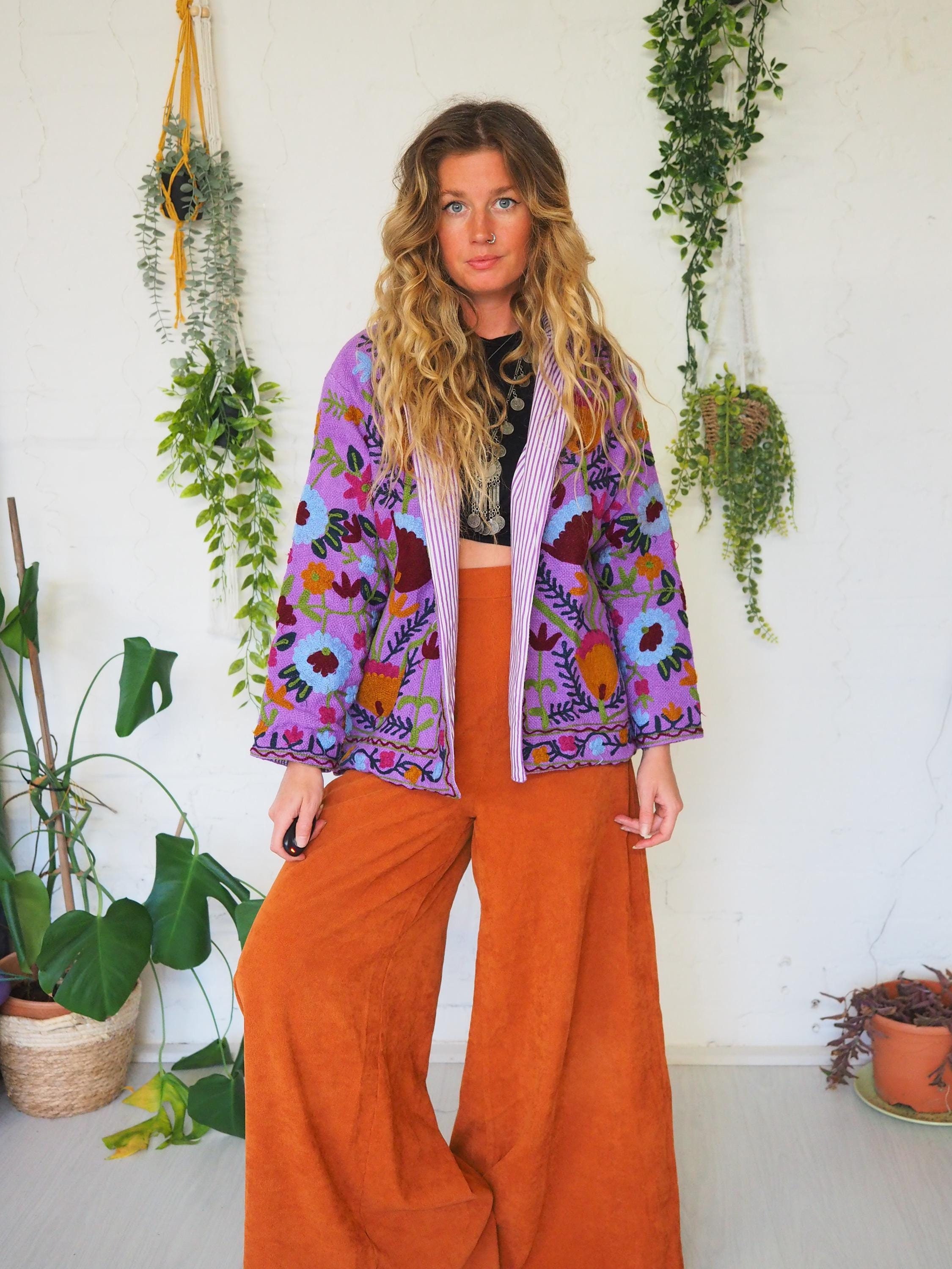 REVERSIBLE EMBROIDERED JACKET - 70's Suzani Coat - Zara Style - Mexican ...