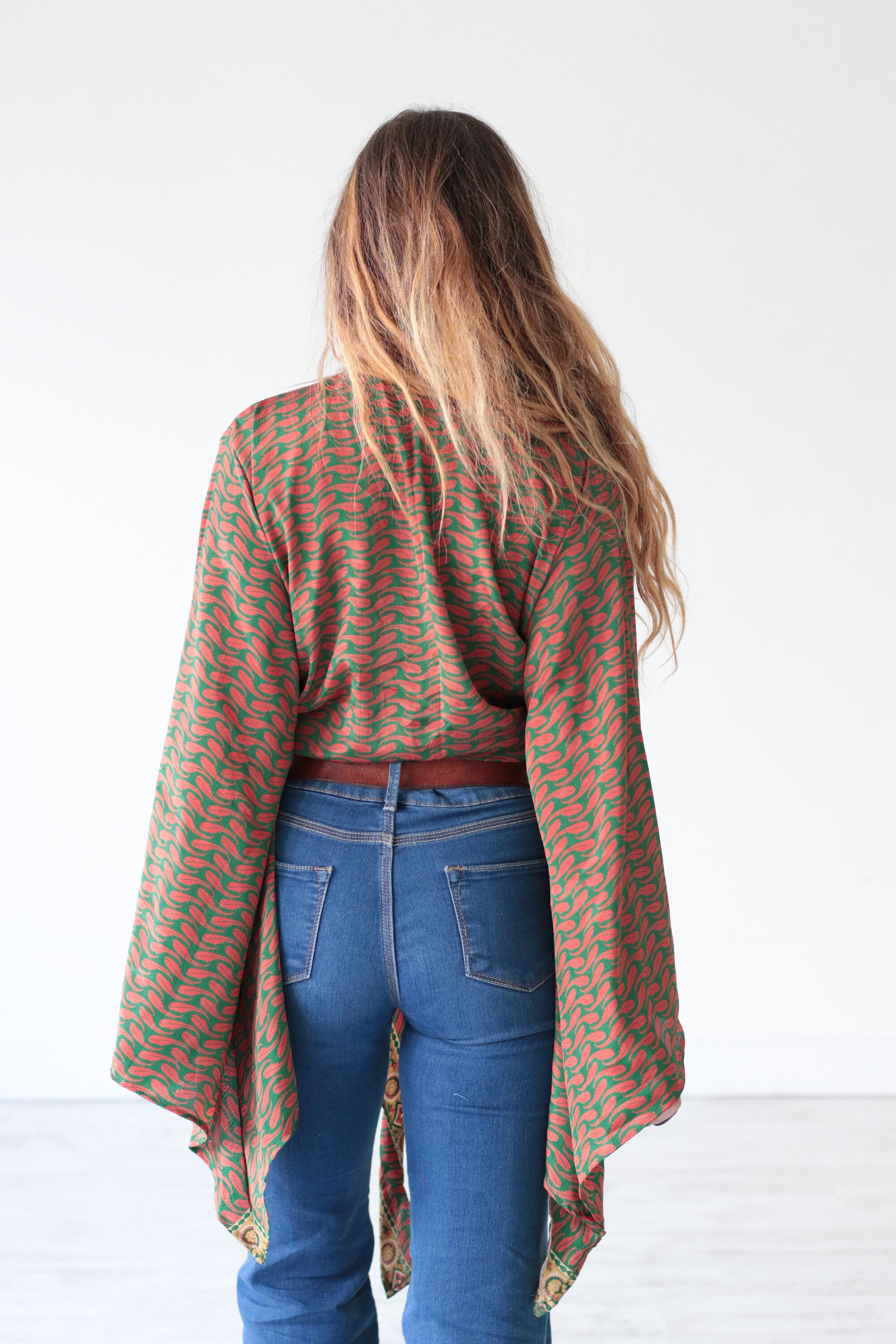 FALL CROP TOP - Bell sleeve - Crop kimono - Vintage Festival Top ...