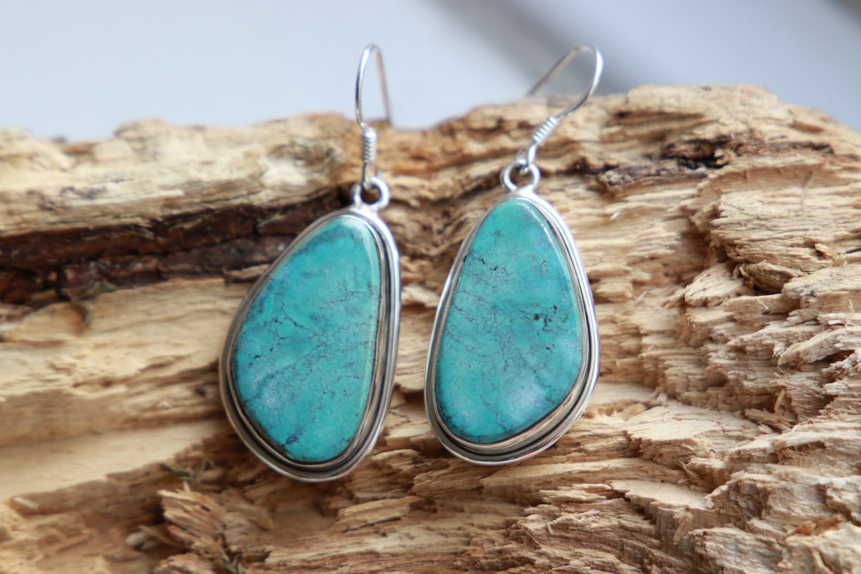 ARIZONA TURQUOISE EARRINGS - Rare Blue Turquoise - 925 Sterling Silver ... ARIZONA TURQUOISE EARRINGS - Rare Blue Turquoise - 925 Sterling Silver ...