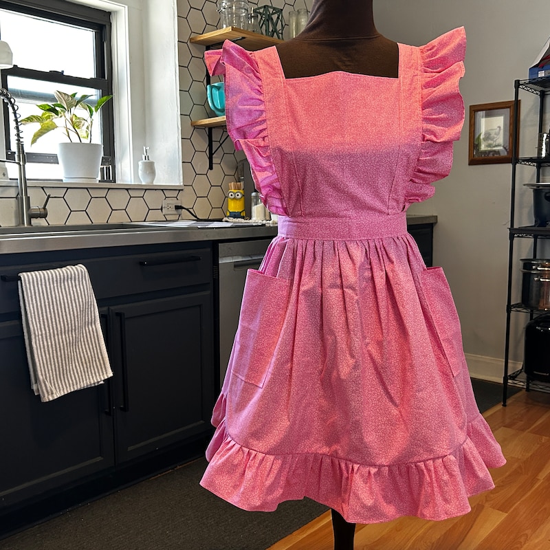 Pink Ruffle Apron - Etsy