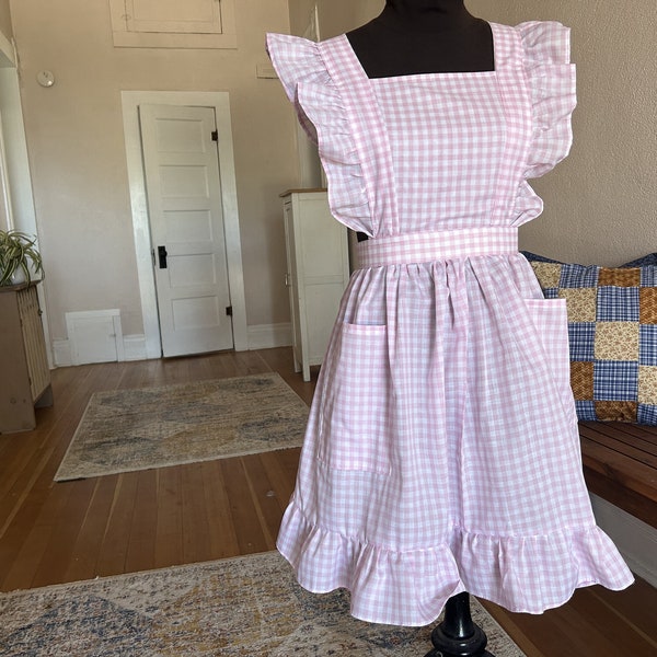 Gingham Check Apron - Etsy