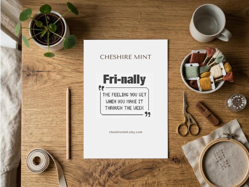 Fri-nally Funny Cross Stitch Pattern PDF, Sarcastic Quote Embroidery ...