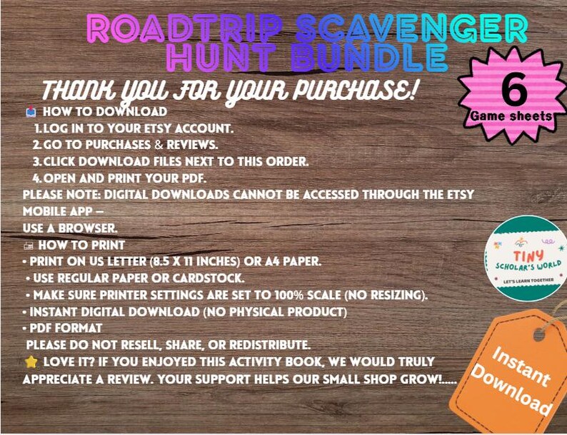 Road Trip Scavenger Hunt Bundle | Kids Car Game, Travel Activity Sheets ...