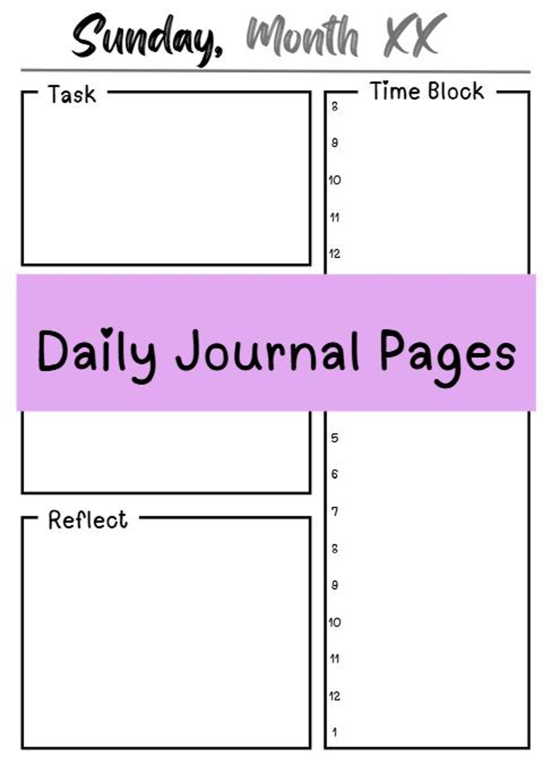 Daily Journal Pages Canva Template - Etsy