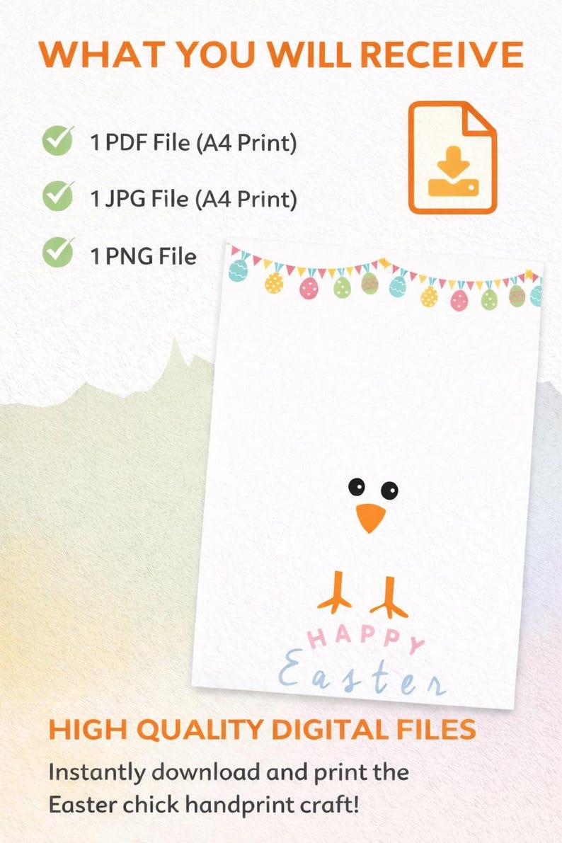 Easter Handprint Craft Printable for Kids, Baby Toddler Easter Art ...
