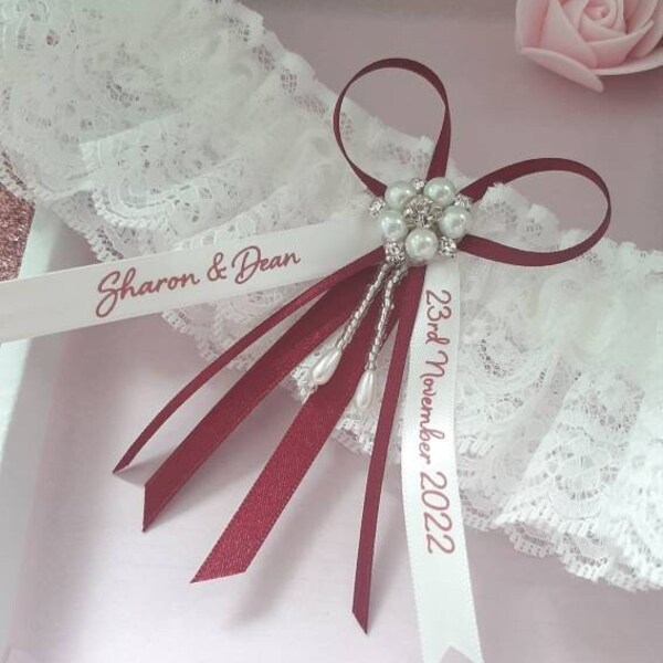 Red Wedding Garter - Etsy UK