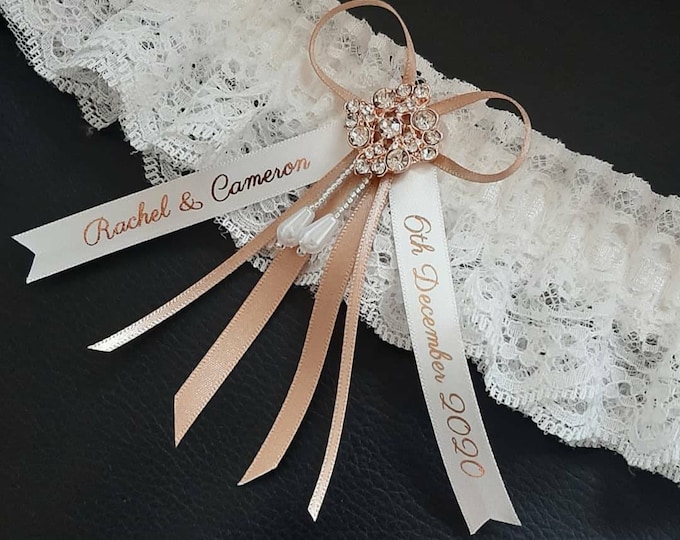 Luxury Rhinestone Wedding Garter Personalised Bridal Garter - Etsy