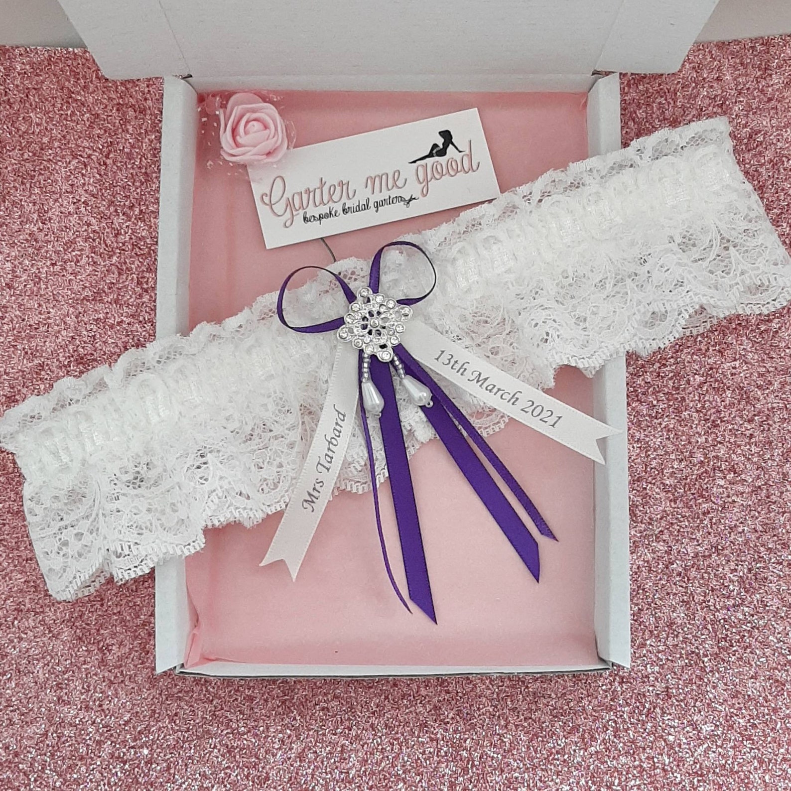 Luxury Rhinestone Wedding Garter Personalised Bridal Garter - Etsy