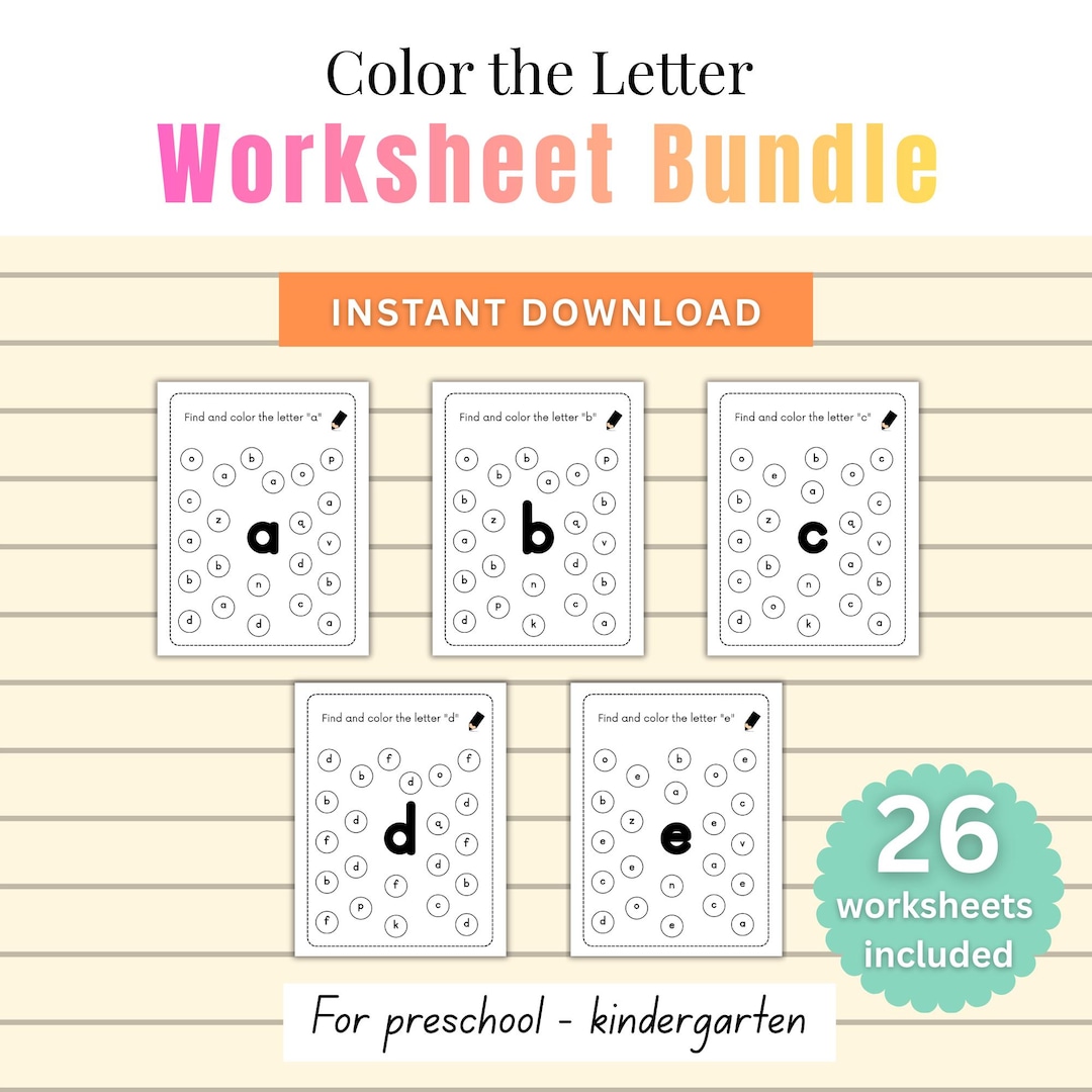 Color the Letter Lower Case Printable - Etsy