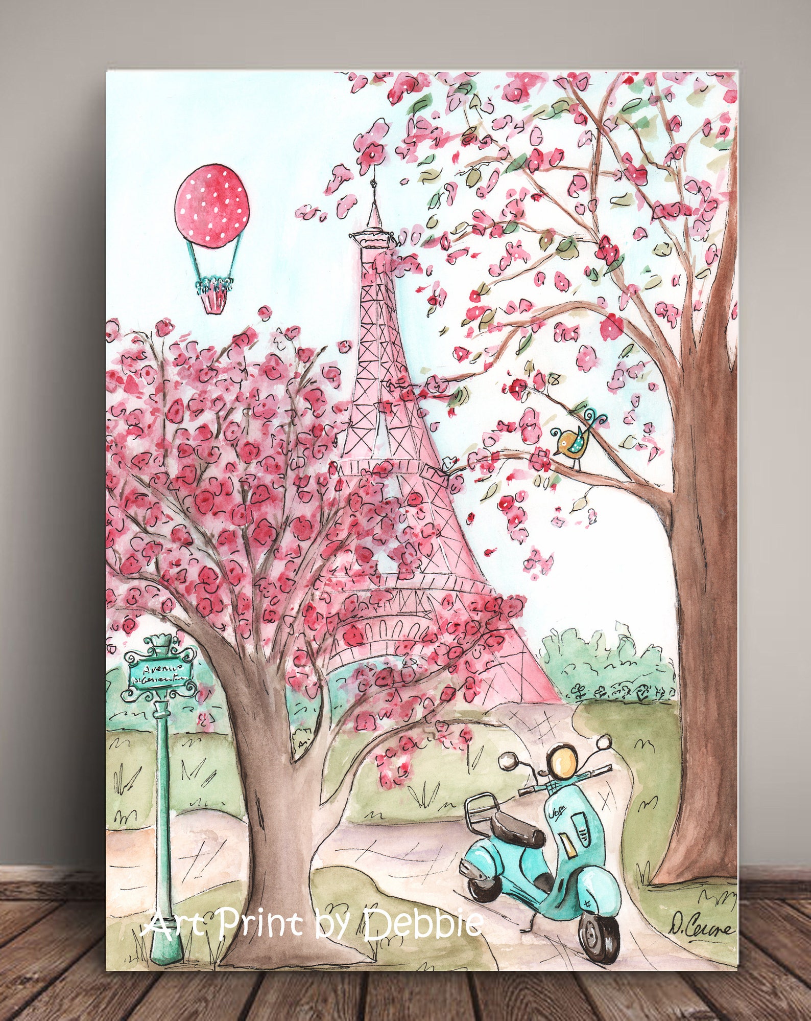 Personalized Paris Prints for Girls French Themed Bedroom, 4 Posters ...