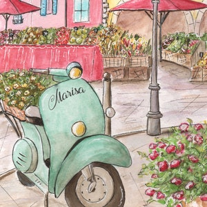 Personalized Scooter Decor Paris Bedroom Wall Art for Girls - Etsy