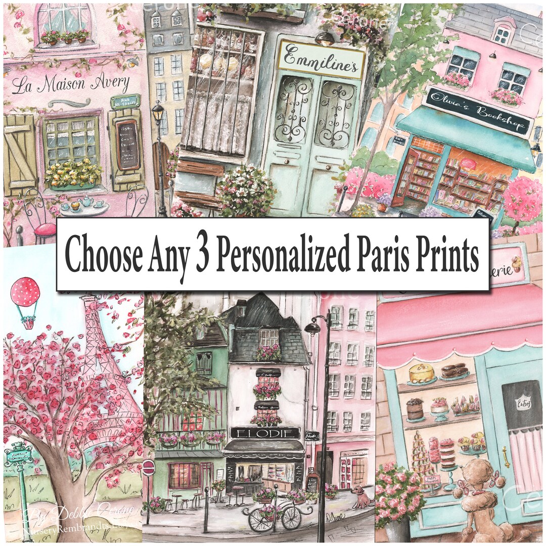Paris Prints for Girls Room, Personalized Gift for Tween Girl, French ...