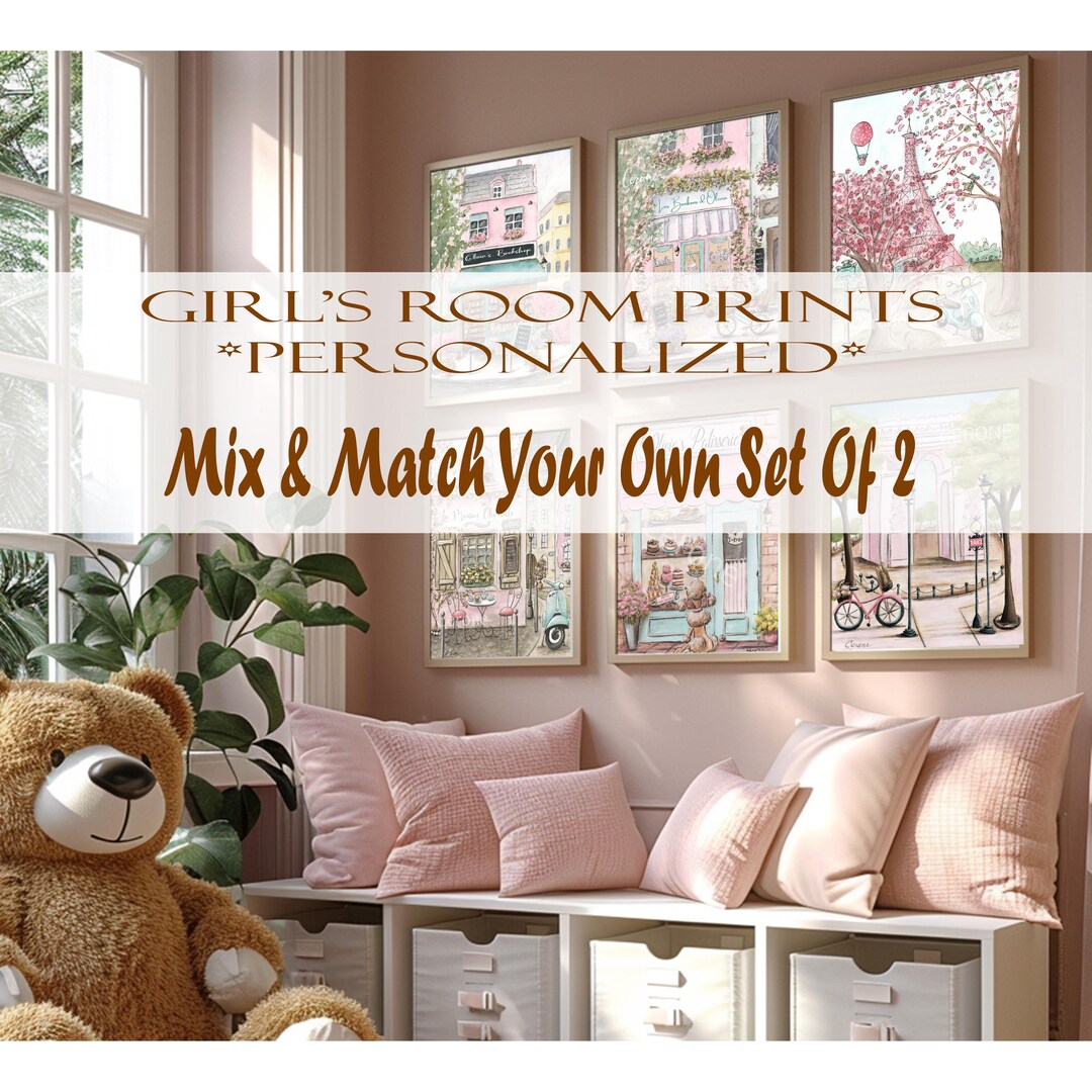 Create Your Own Set of 2 Prints, Custom Nursery Wall Art, Personalized ...