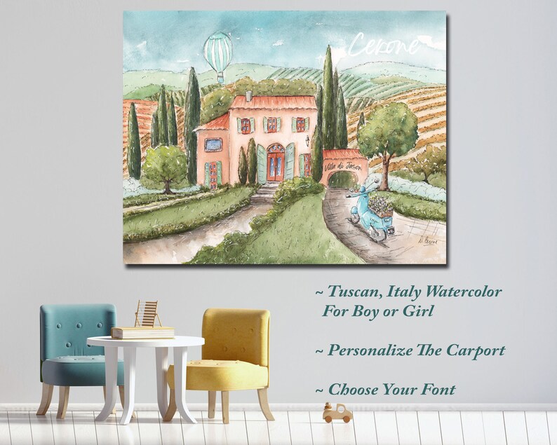 Kids Travel Art, Italy Travel Posters, Set of 2, Italian Nursery Art ...