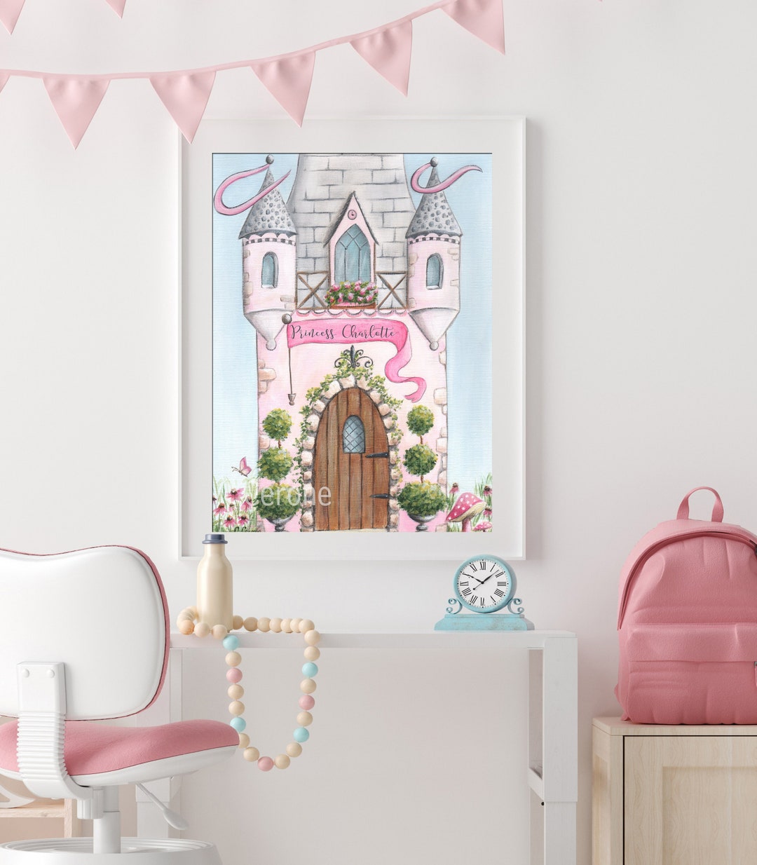 Personalized Princess Castle Print, Fairytale Nursery Name Sign, Gift ...