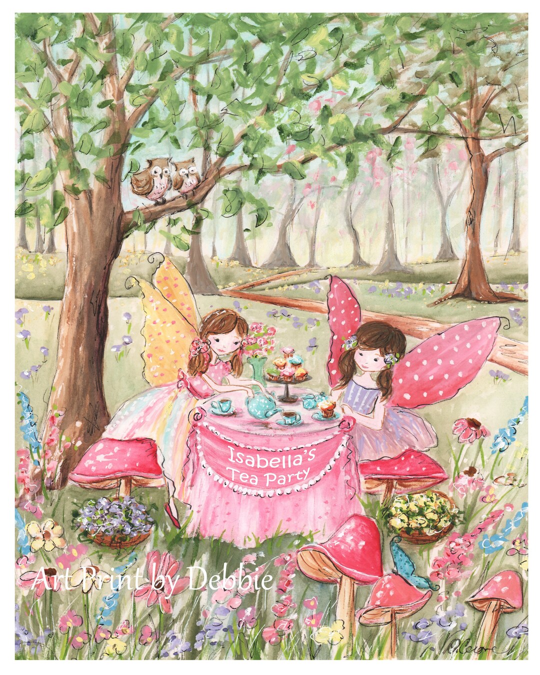 Tea for Two Poster, Fairy Decor, Fairy Tea Party Birthday, Fairy Wall ...