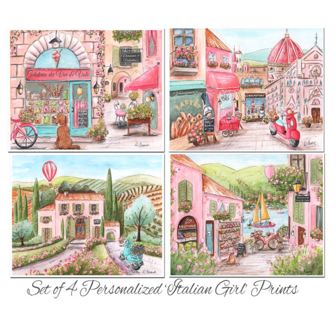 Italian Girls Teen Bedroom Decor Nursery Room Prints Set of - Etsy