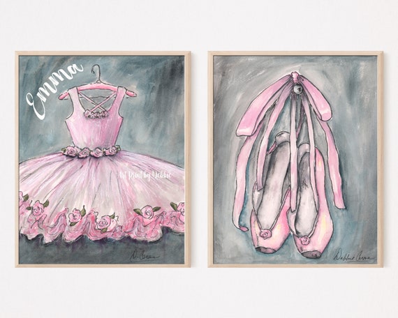 Pink Room Decor Girly Ballet Bedroom Ballerina Watercolor - Etsy