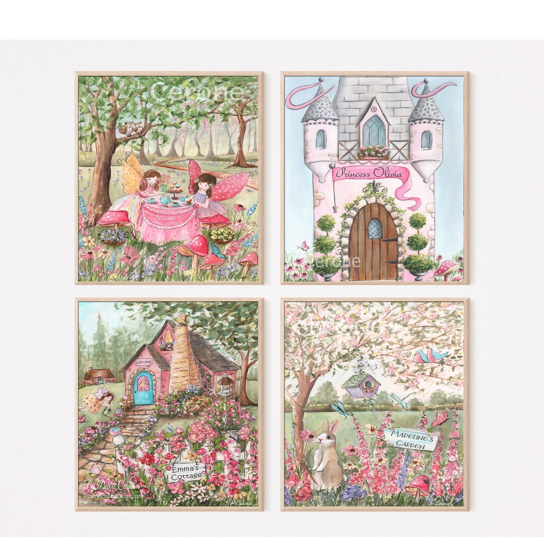 Fairy Tale Art for Girls Room, Fairy Tea Party Birthday Gift for ...