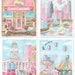 Pink Chicago City Art Prints, Chicago Watercolor Travel Nursery Wall ...