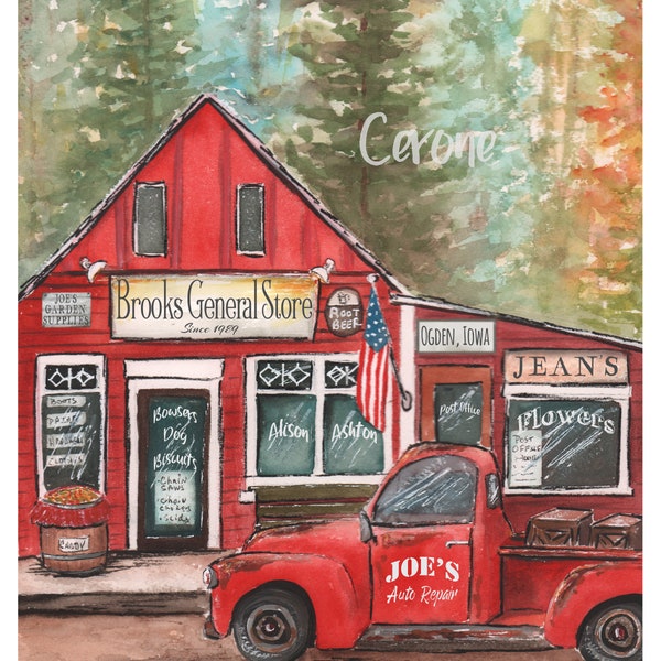 Rustic Red Truck - Etsy