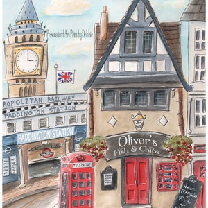 Set of 4 London Themed Prints Personalized London Gift for Little Boy ...