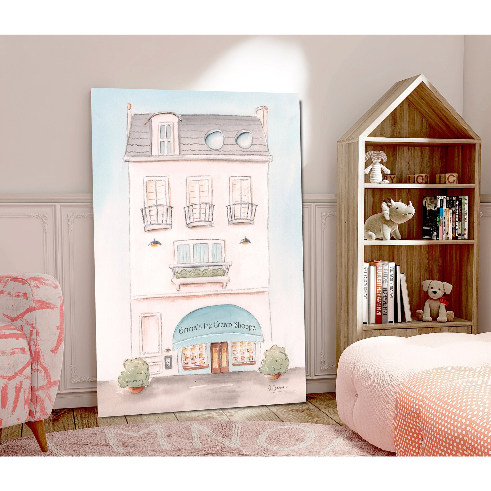Personalized Paris Nursery Wall Art, Blush Pink French Nursery Art, Set ...