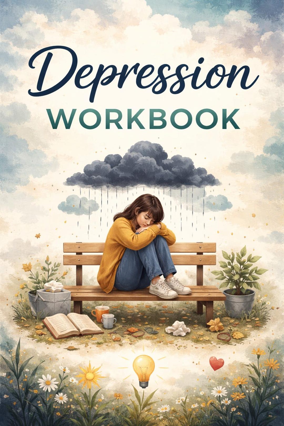 Depression Workbook Printable PDF CBT Therapy Worksheets Anxiety Relief ...