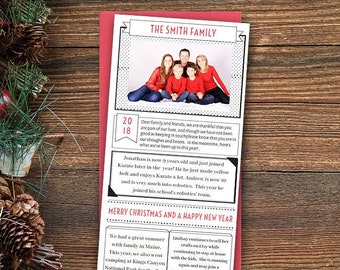 Christmas Newsletter Year in Review Template in PDF for Print - Etsy