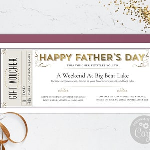 Elegant Father's Day Gift Certificate Template - Editable Grand Gift ...
