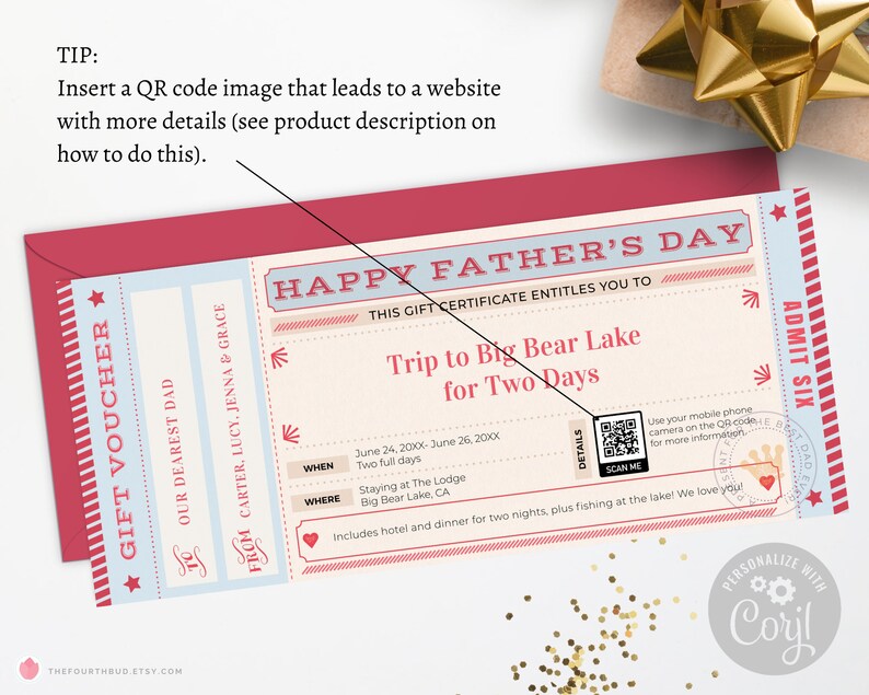 Fun Father's Day Gift Voucher Template / Editable Event - Etsy
