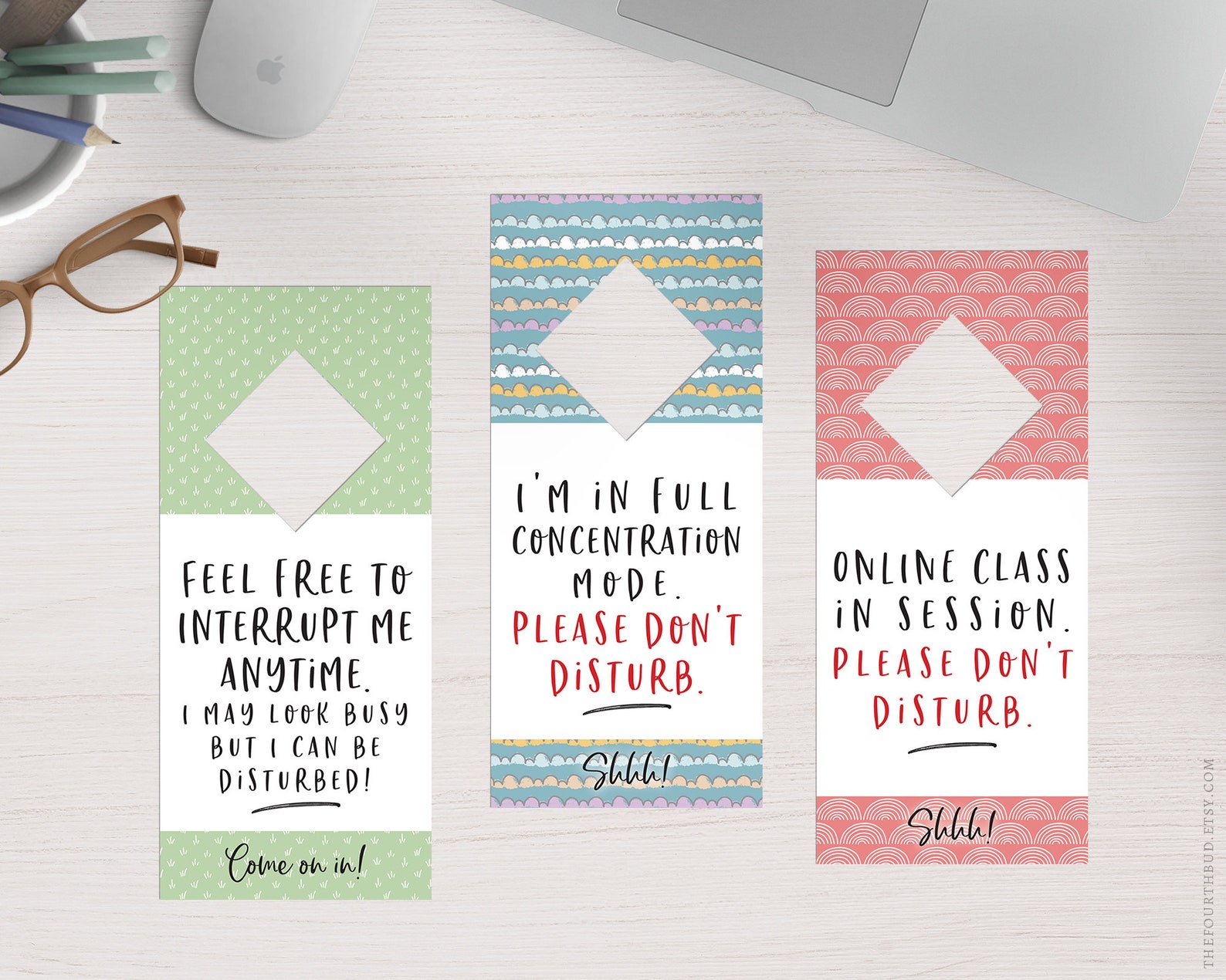 Do Not Disturb Door Hangers for Students / Printable Online School or ...