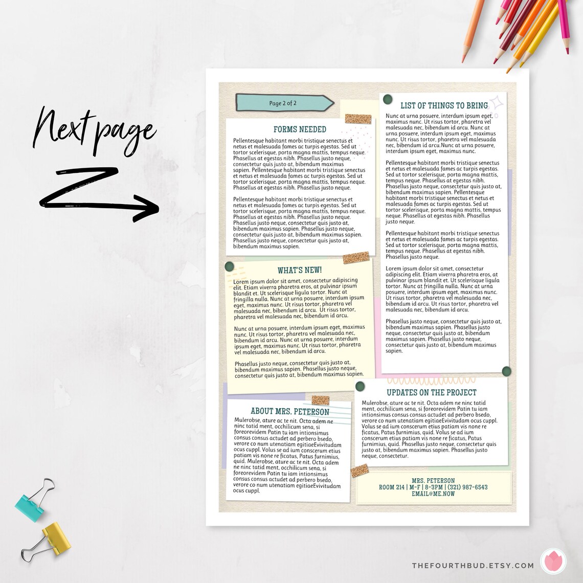 A4 Editable Teacher Newsletter Template Two Pages - Weekly Newsletter ...