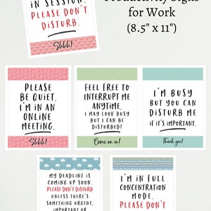 Set of 6 Do Not Disturb Signs for Students, Dorm Rooms, Work at Home ...
