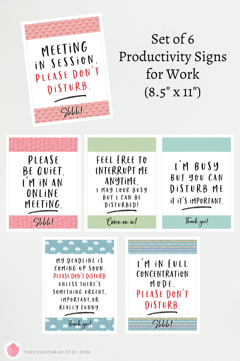 Set of 6 Do Not Disturb Signs for Students, Dorm Rooms, Work at Home ...