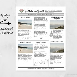 Family Christmas Newsletter Template Two Pages Old Newspaper Style ...