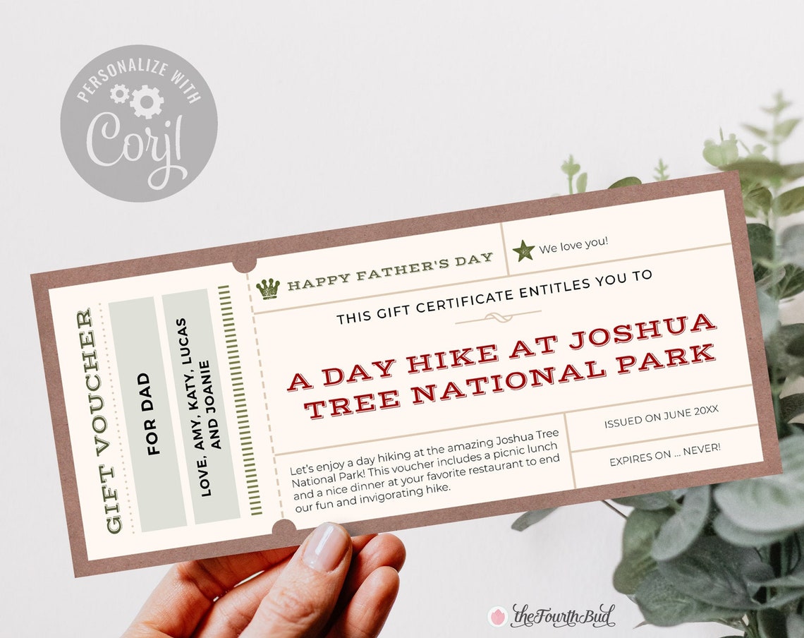 Fun Father's Day Gift Certificate Template / Editable Gift Voucher ...