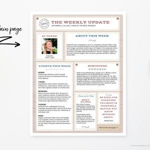 Class or Organization Newsletter Template Two Pages / Editable ...