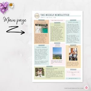 A4 Fun and Bright Newsletter Template Two Pages / Editable Family ...