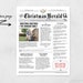 Family Christmas Newsletter Template Two Pages Old Newspaper Style ...