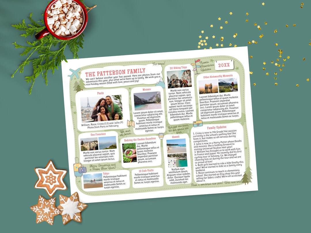 Travel Themed Christmas Newsletter Template US Letter - Family ...