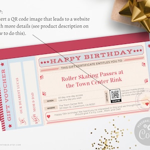 Fun Birthday Gift Voucher Template / Editable Event Ticket Voucher or ...