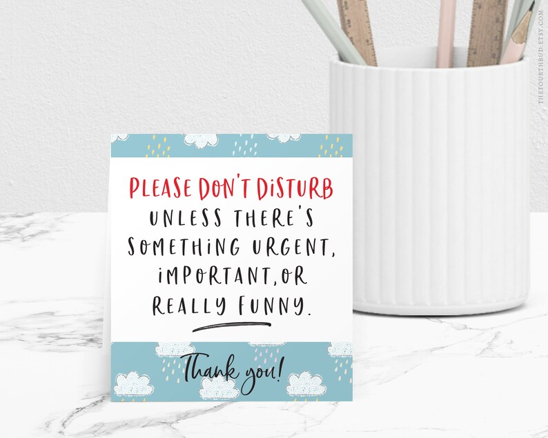 Do Not Disturb Desk Sign for Students / Printable Table Tents / Set of ...