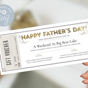 Elegant Father's Day Gift Certificate Template - Editable Grand Gift ...