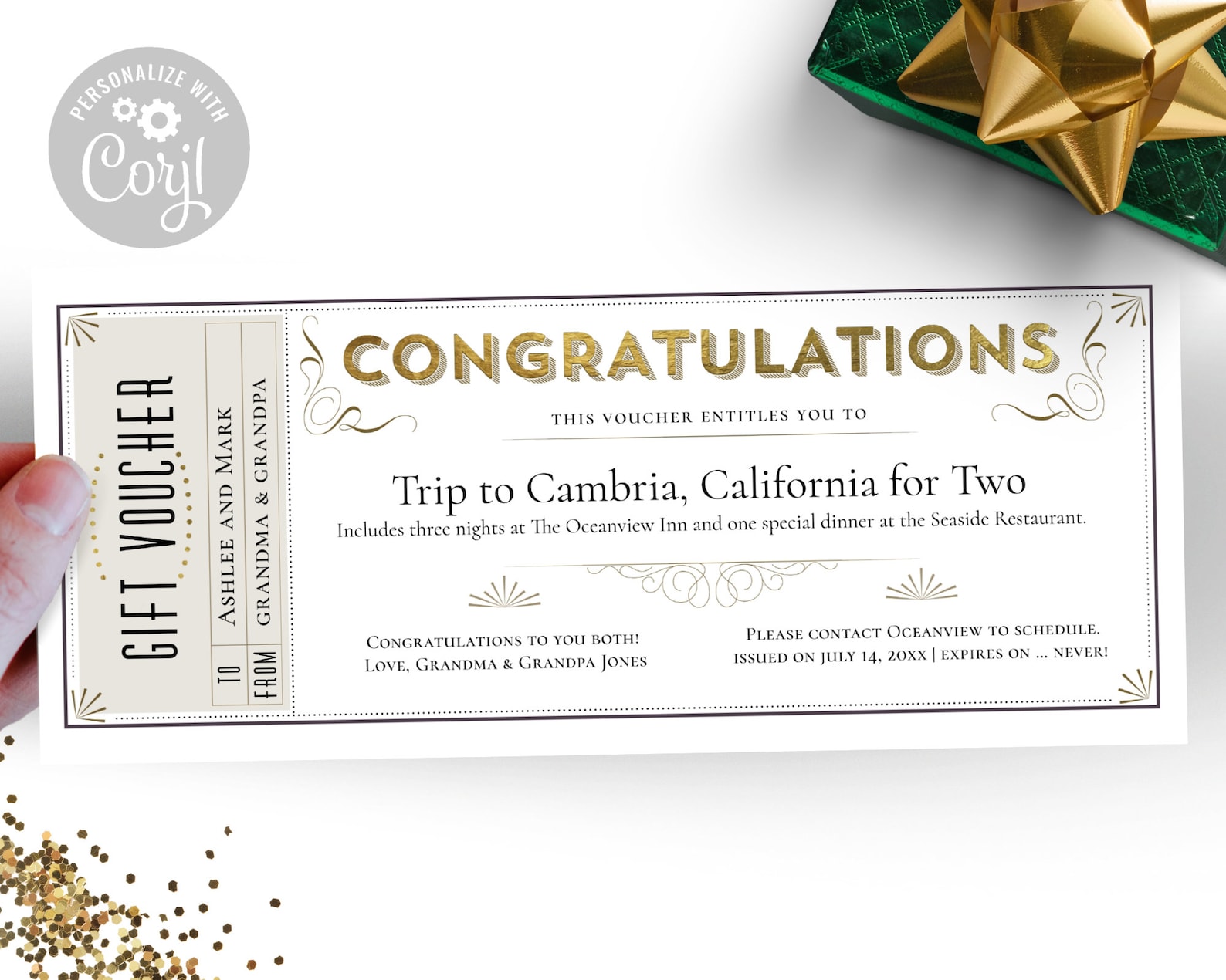 Congratulations Gift Certificate Template / Editable Gift - Etsy