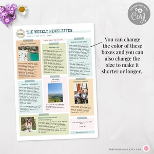 A4 Fun and Bright Newsletter Template Two Pages / Editable Family ...