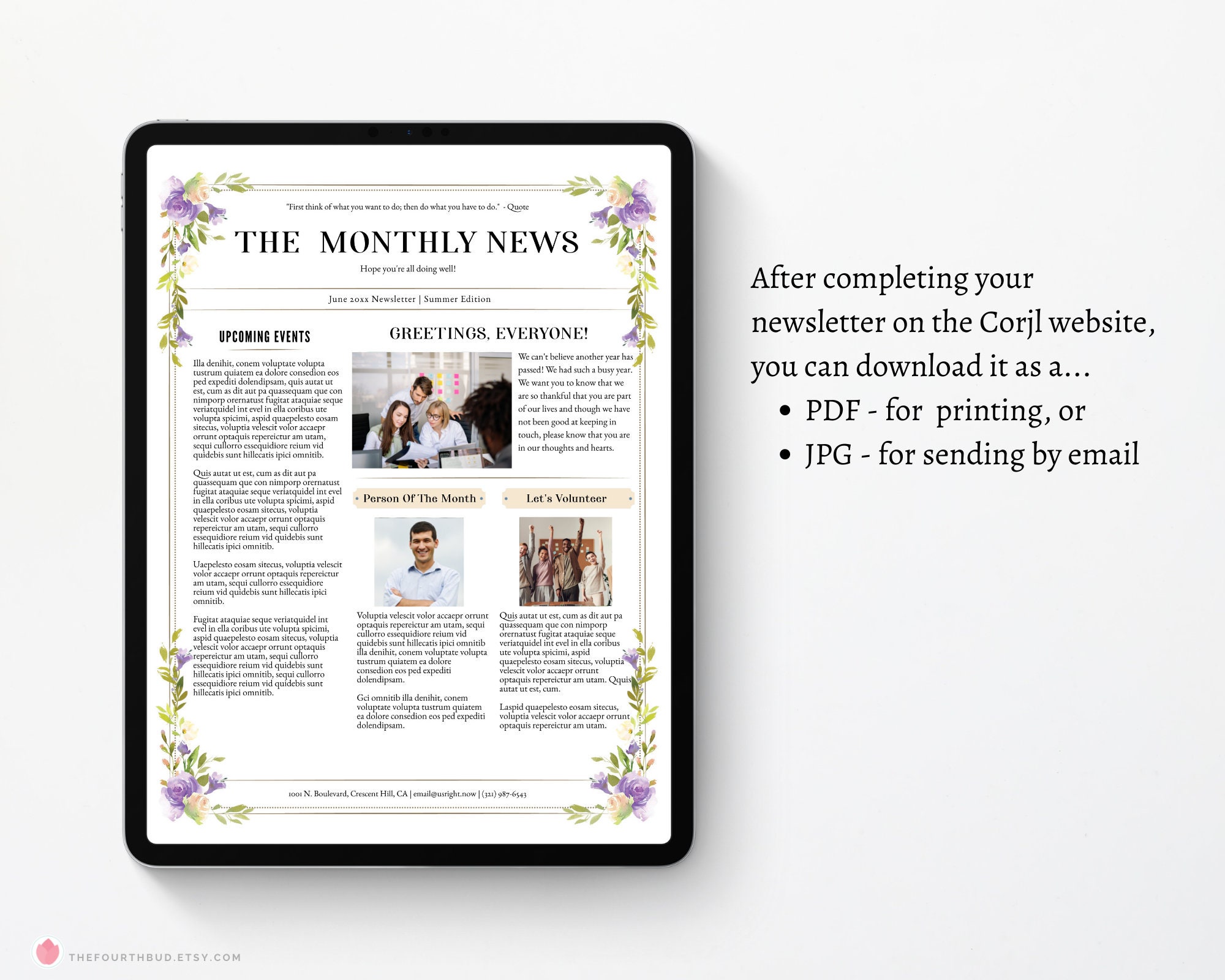 Floral Newsletter Template Bundle 12 Layouts / Editable - Etsy