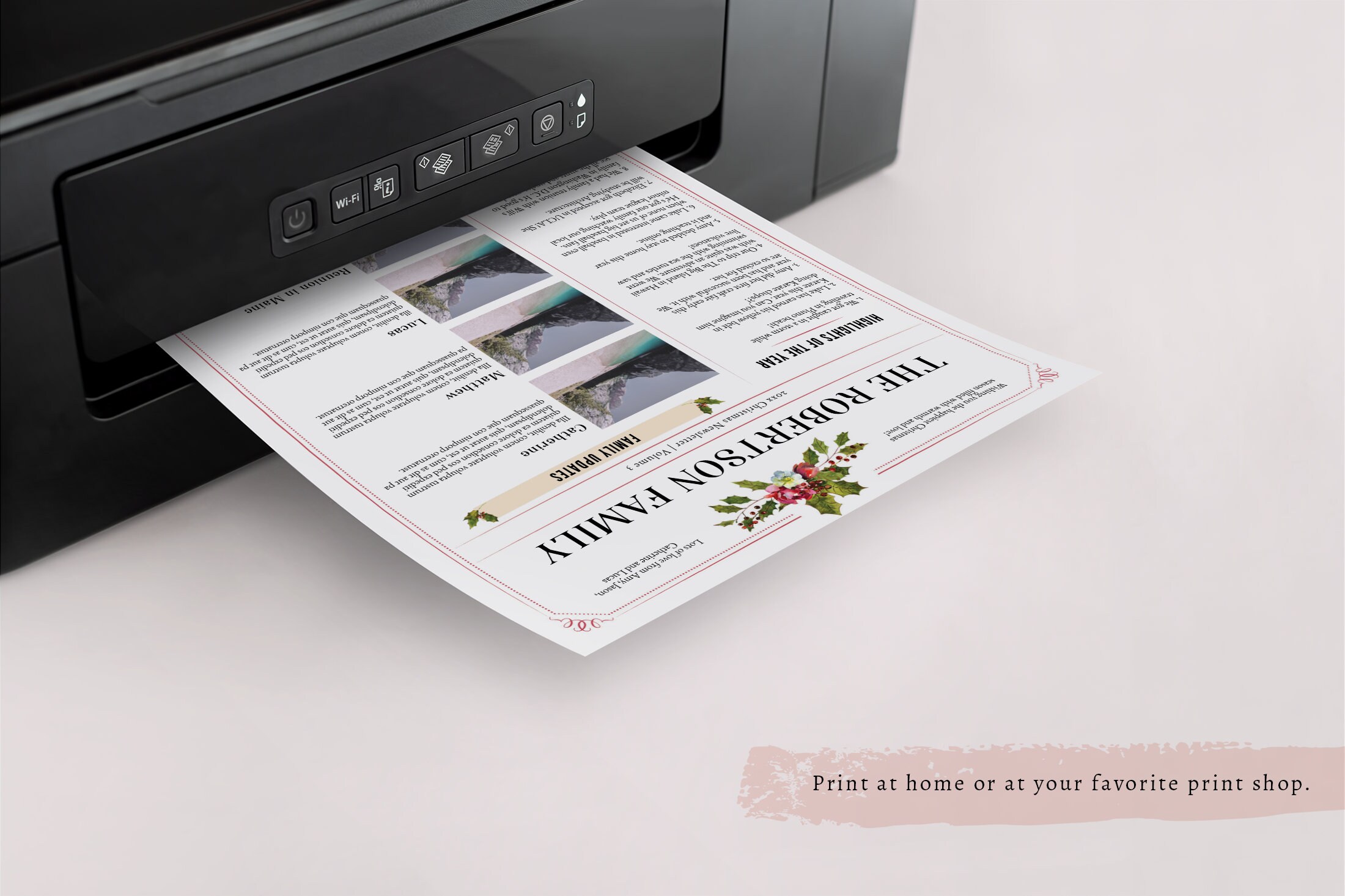 Elegant Family Christmas Newsletter Template / Editable Year in Review ...